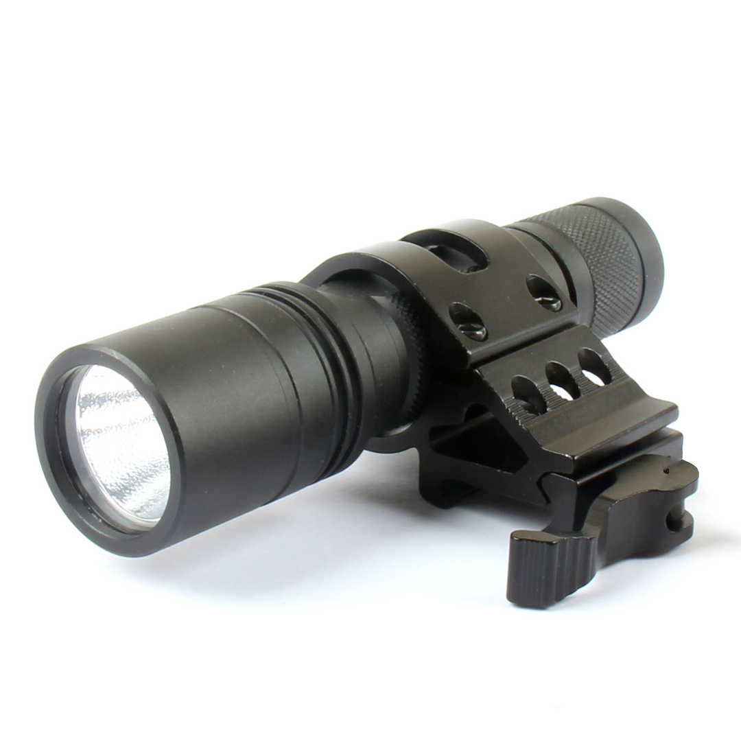 Tactical Flashlight 220 Lumen /w Quick Release 1" Offset Picatinny/Wea ...