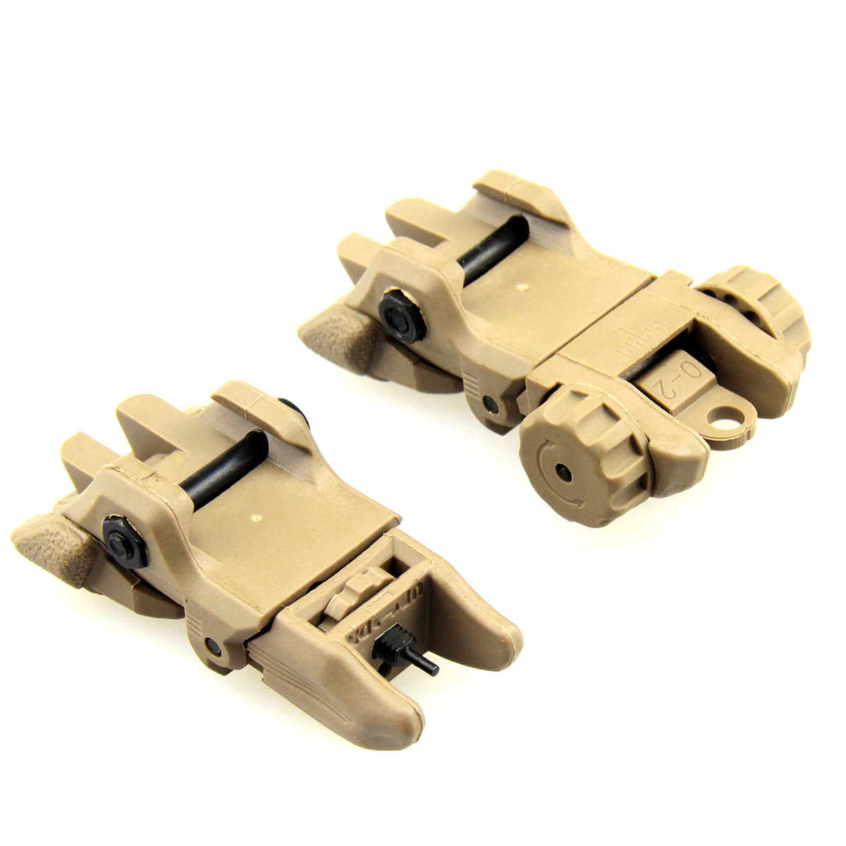 TAN Polymer Flip Up Folding Auto Deploy Front & Rear BUIS Back Up Sigh ...